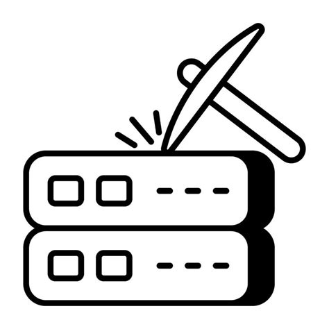 A Linear Design Icon Of Server Mining 26270702 Vector Art At Vecteezy