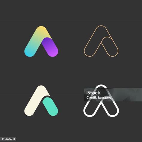 편지 로고 벡터 세트입니다 추상 아이콘 표지판 검은 색 배경에 고립 된 다양한 스타일의 로고 유형 개념에 대한 스톡 벡터 아트 및 기타 이미지 Istock