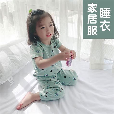 宝宝短袖长裤连体夏季女宝睡觉纯棉男连体衣婴儿睡衣半袖儿童睡袋 张妈手工