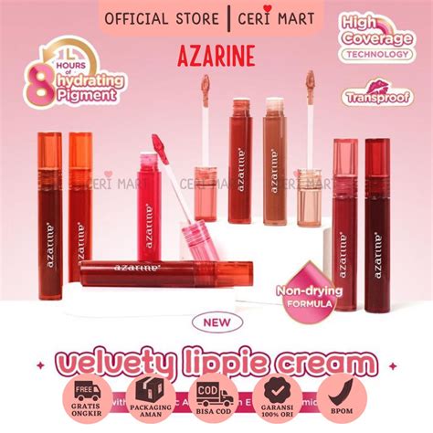 Jual Azarine Velvety Lippie Lip Cream Red Velvet Lip Tint Azarin Bpom