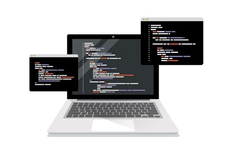 Programming And Coding Icon Laptop Royalty Free Vector