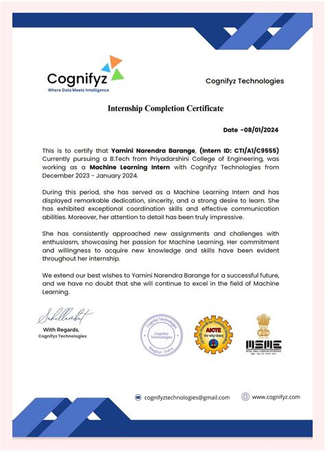 Yamini Barange On Linkedin Cognifyz Cognifyztech