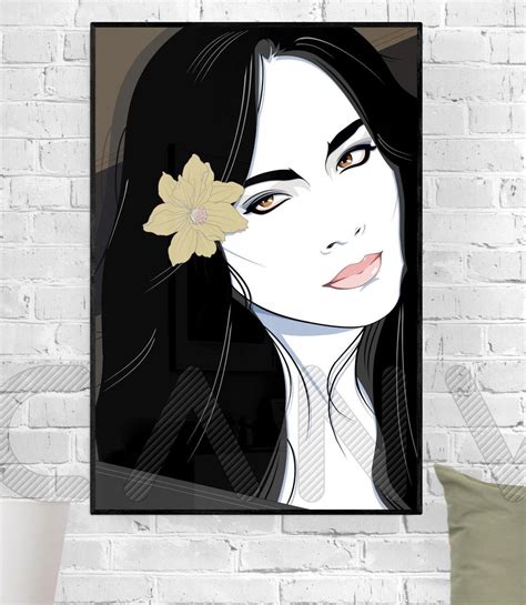 Patrick Nagel Style Art Glamour Girl Art Sexy Model Art Sexy