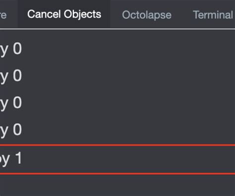 Cancel Objects In Octoprint Ids Labels Copies Etc User Mods