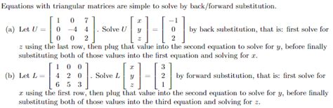 Solved Equations With Triangular Matrices Are Simple To