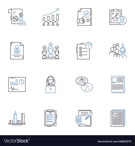 Evaluation Line Icons Collection Ssessment Vector Image