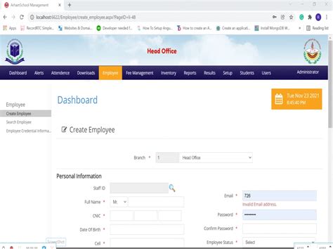 school management system webforms jquery mssql
