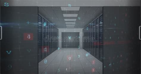 Image Of Cyber Attack Warning Over Server Room Stock Illustration Illustration Of World
