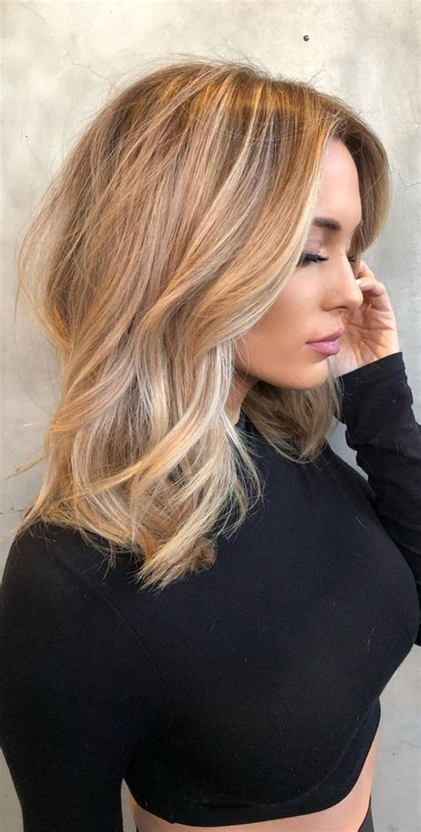 30 Medium Length Haircuts 2022 For All Face Shapes Blonde Warm Tones
