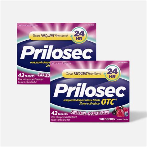 Fsa Eligible Prilosec Otc Heartburn Relief And Acid Reducer Tablets Wildberry 42 Ct 2 Pack