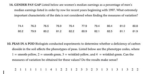Solved 14 GENDER PAY GAP Listed Below Are Women S Median Chegg Com