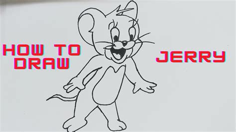 How To Draw Jerry Step By Step Jerry Drawing Easy Drawing Sketch