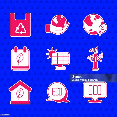 설정 태양 에너지 패널 잎 에코 기호 풍력 터빈 친절한 집 단풍달력 지구 지구와 잎과 쇼핑 가방 재활용 아이콘 벡터 풍력발전기에