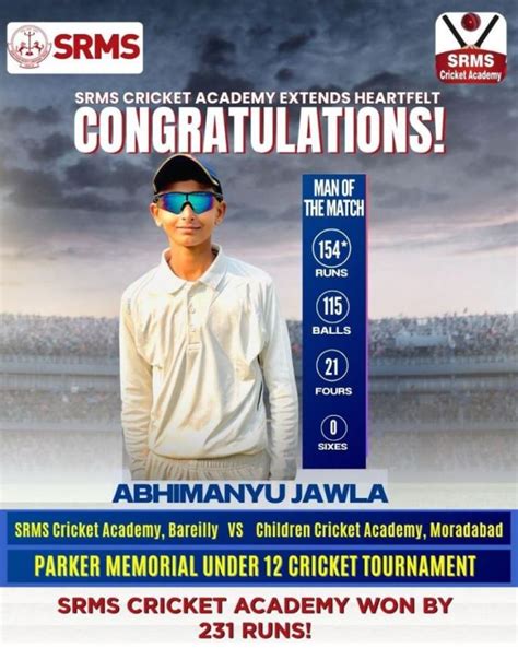 Young Star Shines Bright Abhimanyus Unbeaten 154 Powers Srms To