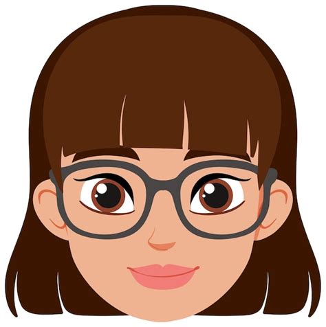 안경을 쓴 미소 짓는 여자 무료 벡터
