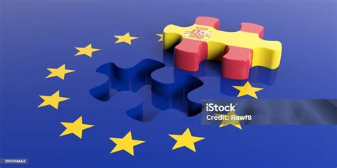 3d 렌더링 유럽 연합 깃발 스페인 국기 퍼즐 조각 스페인에 대한 스톡 사진 및 기타 이미지 스페인 유럽 연합 유럽연합기 Istock