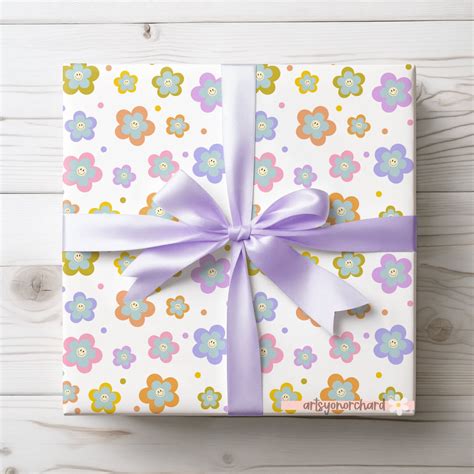 Cute Retro Smiley Daisy Flowers T Wrap Daisy T Wrap Retro
