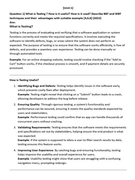 Software Testing Notes Pdf Software Testing Performance Indicator