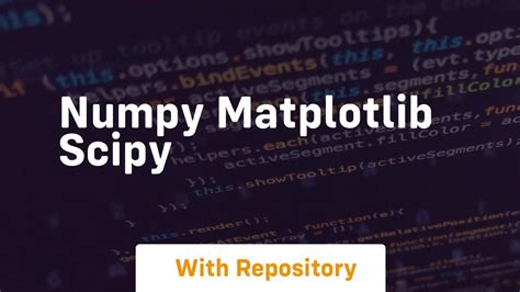 Numpy Matplotlib Scipy Youtube