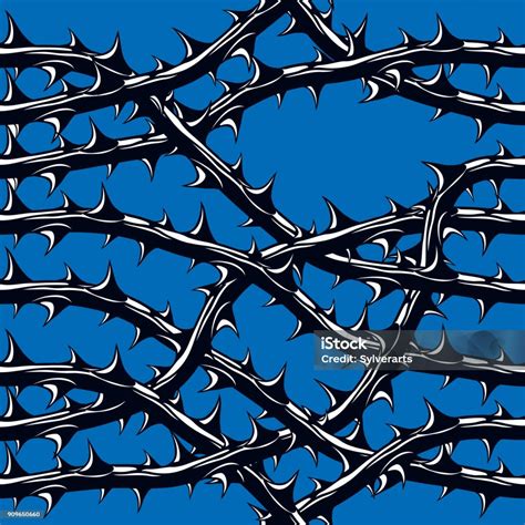호 러 예술 스타일 완벽 한 패턴 벡터 배경입니다 인 목 무리 지점 가시 세련 된 끝 없는 일러스트와 함께입니다 패브릭 벽지 포장지 웹 및 인쇄에 대 한 사용 가능