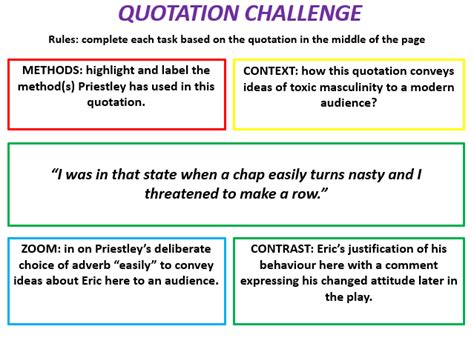 An Inspector Calls 10 X Explode A Quotation Resources Teaching Resources