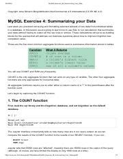MySQL Exercise 04 Summarizing Your Data 2 21 2016 MySQL Exercise 04