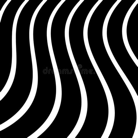 Distorted Warped Lines Geometric Monochrome Pattern Black And Stock