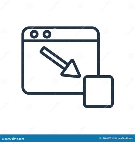 Minimize Icon Vector Line Resize Symbol Isolated Trendy Flat Outline Ui Sign Design Thin