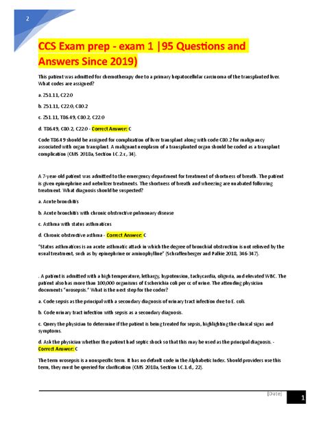 CCS Exam Prep CCS Exam Prep Date CCS Exam Prep Exam Questions And Answers Since