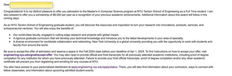 Accepted To Nyu Tandon For Ms Cs Rgradadmissions