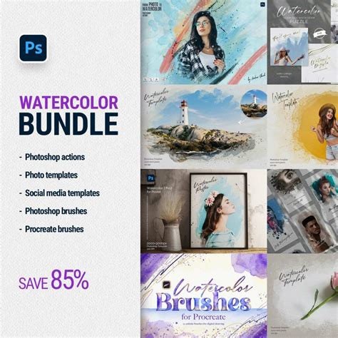 Watercolor Assets Bundle Masterbundles