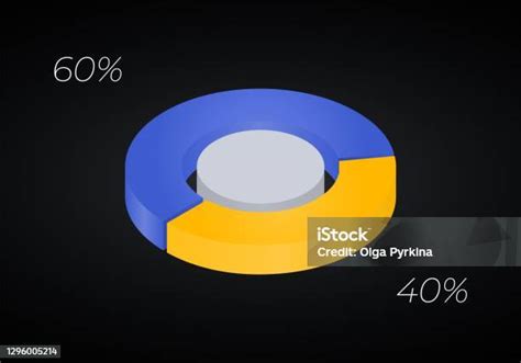 벡터 3d 도넛 차트 인포그래픽 원 다이어그램 0명에 대한 스톡 벡터 아트 및 기타 이미지 0명 3차원 형태 Donut
