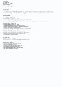 Cell Tower Light Bulb Changer Resume Sample Template Free