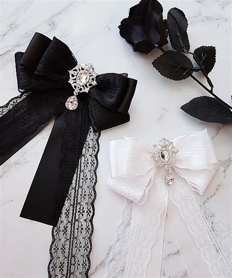 11컬러 자체제작 로맨틱 레이스 리본 브로치 머리핀 에이블리