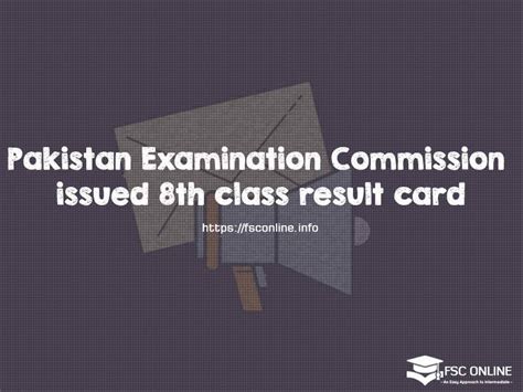 Pakistan Examination Commission PEC Issued 8th Class Result Card 2020