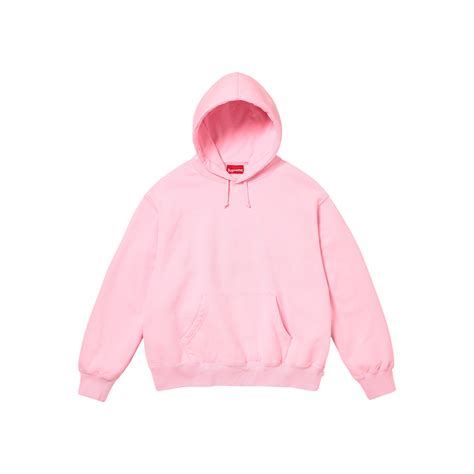 슈프림 사틴 아플리케 후드 스웨트셔츠 라이트 핑크 23fw Supreme Kream