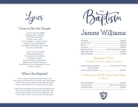 Lds Baptism Program Template Word