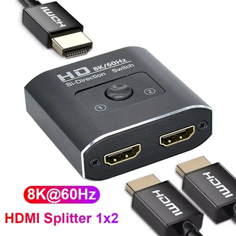 Bi Direction Switch K Hz HDMI Splitter X HDMI Switch In Out Video Distributor Splitter