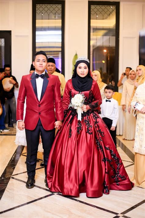 Kahwin Baju Pengantin Warna Maroon Full Set Nikah Baju Kebaya Cenchana Warna Maroon Tunang
