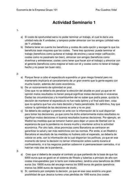 Cuadros PS1 Tarea 1 Economía de la Empresa Grupo 101 Pau Cuadros