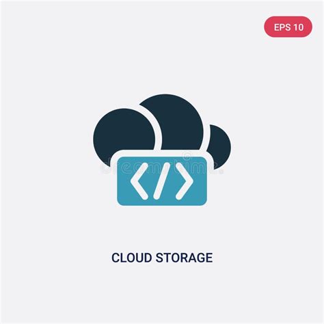 Two Color Cloud Storage Vector Icon From Programming Concept Isolated Blue Cloud Storage Vector