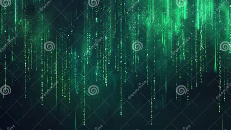 Captivating Abstract Design Of Cascading Green Binary Code On Dark