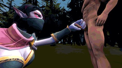 Rule 34 3d 3d Animation Animated Black Hair Dota 2 Handjob Large Breasts Mask Pointy Ears