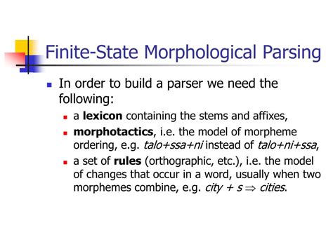 Ppt Morphology And Finite State Transducers Powerpoint Presentation Free Download Id664054