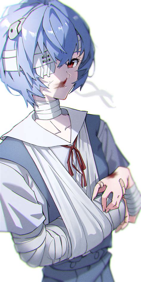 Safebooru 097 Rin Absurdres Ayanami Rei Bandage Over One Eye Bandaged