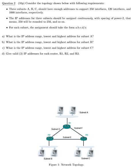 solved question 2 10p consider topology shown following