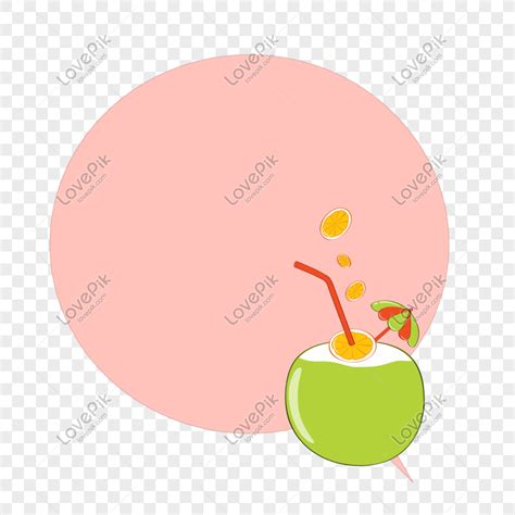 벡터 만화 플랫 핑크 코코넛 국경 Png 일러스트 무료 다운로드 Lovepik