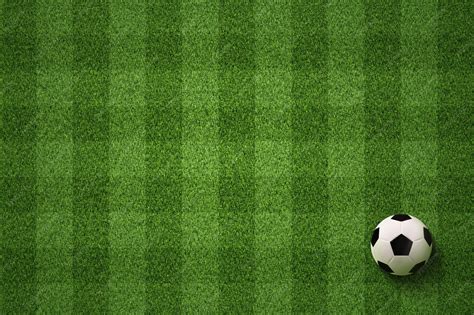녹색 잔디 배경에 축구공이 있는 축구장 또는 축구장 프리미엄 사진
