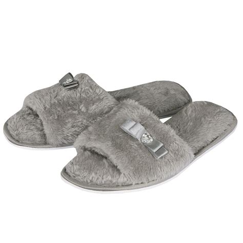 Ladies Womens Flip Flop Slippers Memory Foam Indoor Faux Fur Shoes With