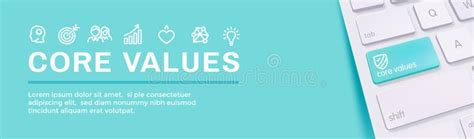 Core Values Outline Icon W Person And Collaborating Thinking I Stock